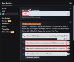 CodePenでReactを使用する方法 | sinpe-Blog